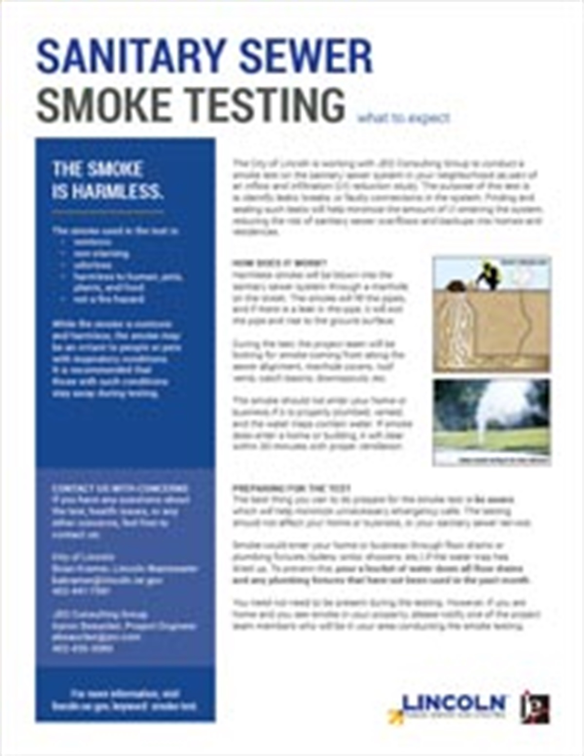Sanitary Sewer Smoke Testing - What to Expect – City of Lincoln, NE